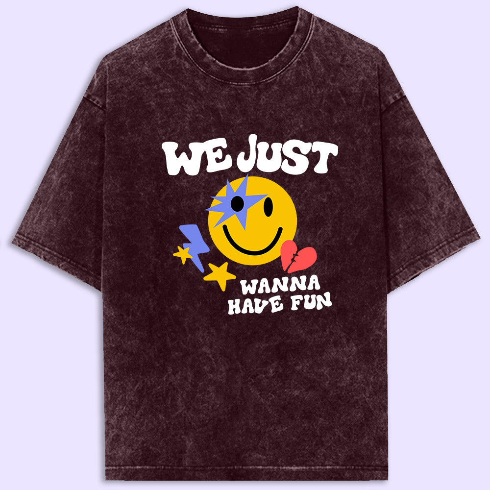 Have Fun Acid Wash Oversized T-Shirt