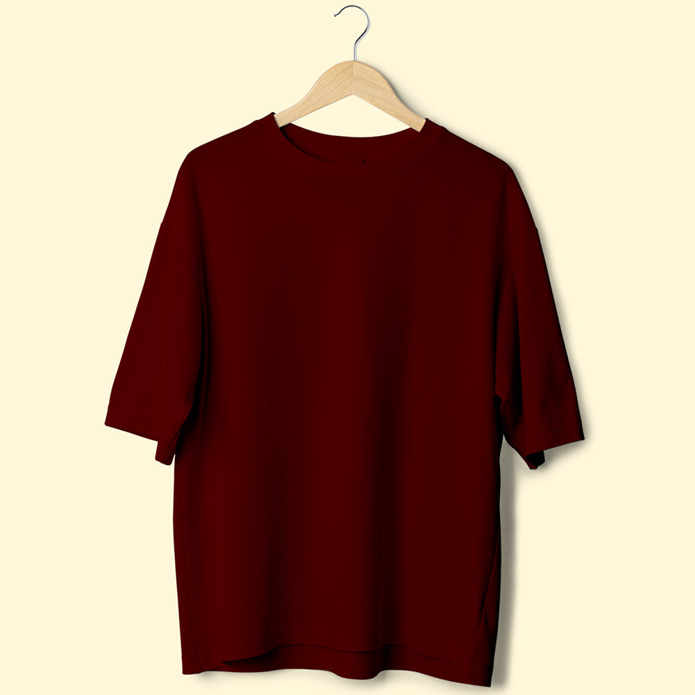 Plain Maroon Oversized T-Shirt